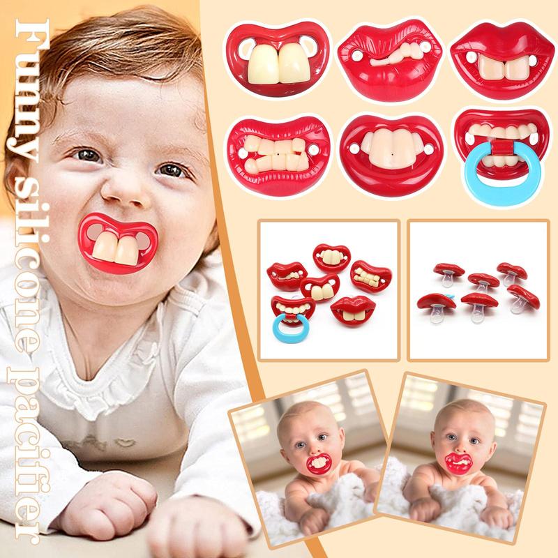 Newborn Baby Silicone Pacifiers Funny Buck Teeth Food Grade Lips ...