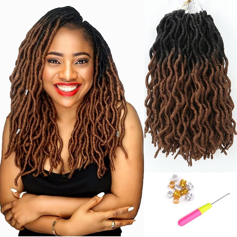 Short Gypsy Locs Crochet Faux Locs 12 Inch Brown Goddess Wavy Faux Locs ...