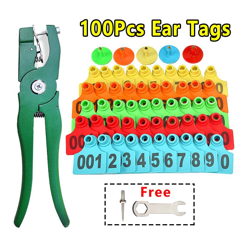 Set Tag Telinga Babi, 100Pcs, Tag Telinga Ternakan Plastik Nombor ...
