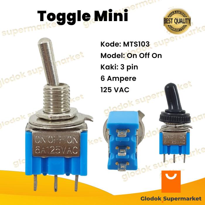 Jual Toggle Switch Mini 3 Pin On Off On MTS103 Saklar Togle Kecil Kaki ...