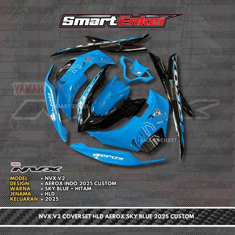 HLD-NVX V2 COVERSET HLD AEROX SKY BLUE 2025 CUSTOM - TikTok Shop Malaysia