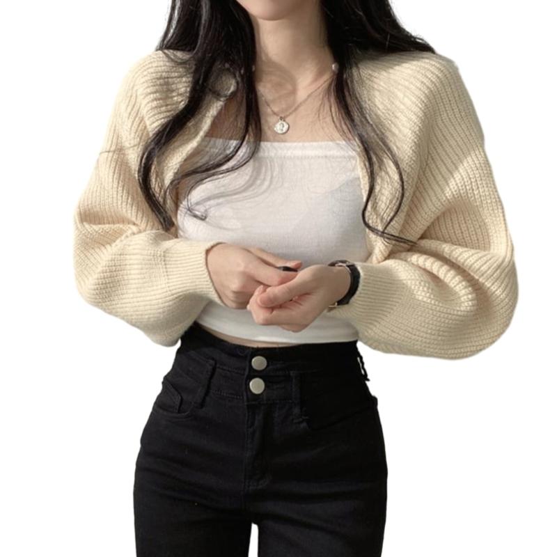 Landu Women's Fall Open Front Shrugs Long Sleeve Boleros Solid - TikTok ...