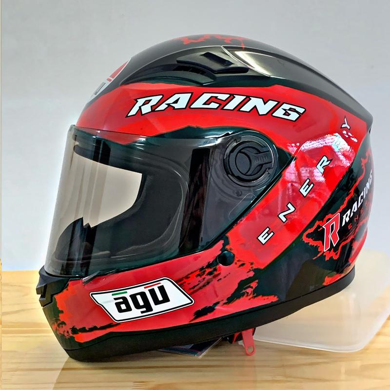 Mũ bảo hiểm fullface Agu Racing Đỏ Sport Full Đầu - TikTok Shop Vietnam