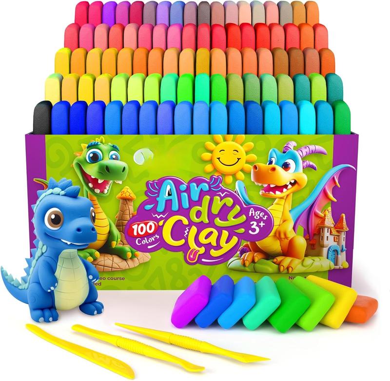 Air Dry Clay - 100 Colors, Soft & Ultra Light, Modeling Clay for with ...
