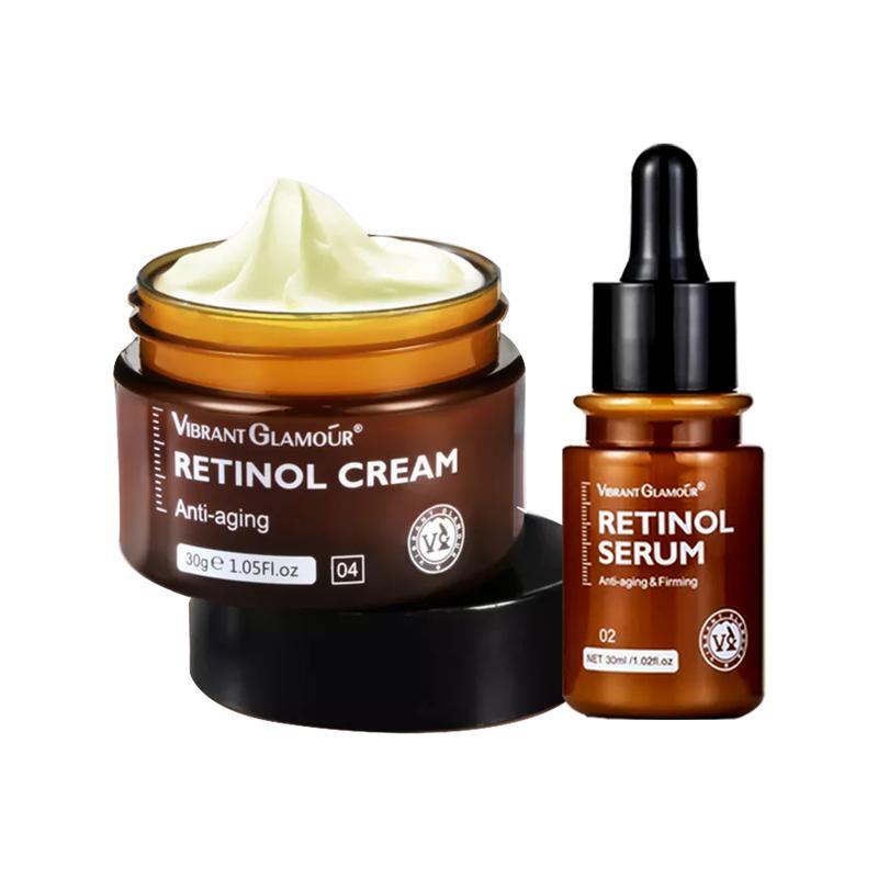 VIBRANT GLAMOUR Retinol Cream & Serum (Set) Hyaluronic Hydrating ...