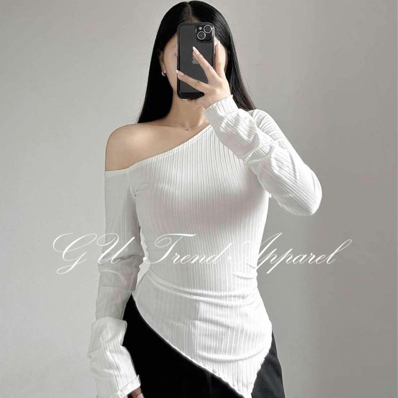 Magic Pearlene Asymmetrical Basic Knitted Longsleeve for Women - TikTok ...
