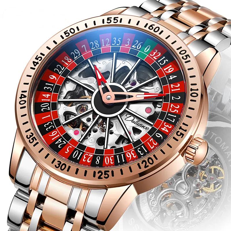 Roulette Automatic Mechanical Watch for Men Swinging Rotary Dial Design ...