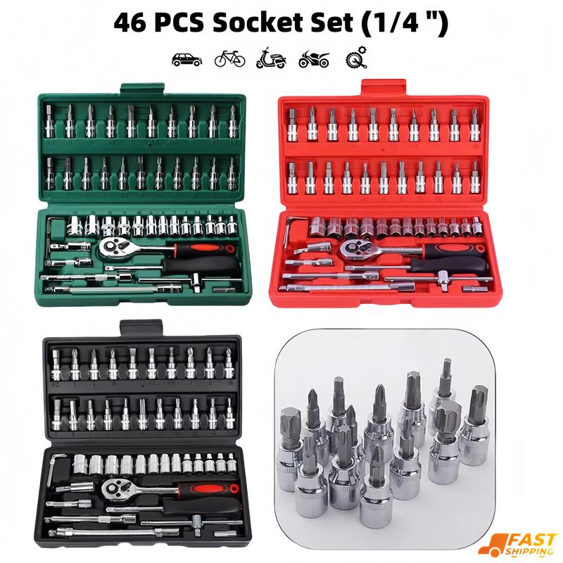 [Promotions]46-Piece Car And Bicycle Socket Set - Ratchet Wrench ...
