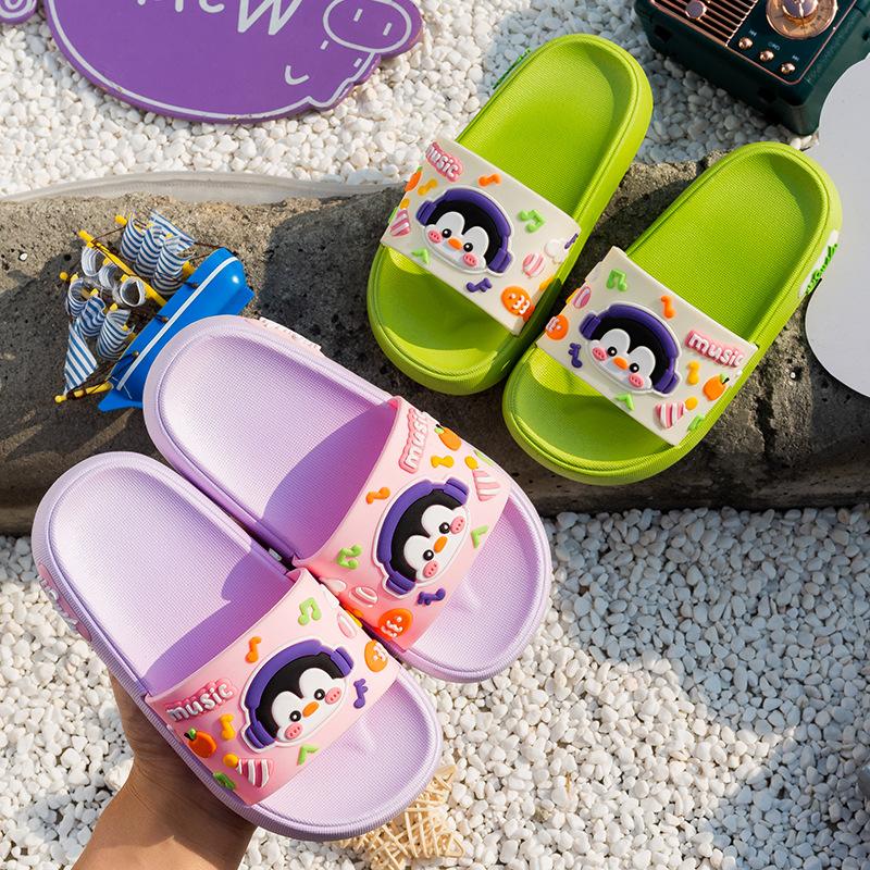 Summer Cartoon Penguin Children's Slippers New Thick Sole Boys - TikTok ...