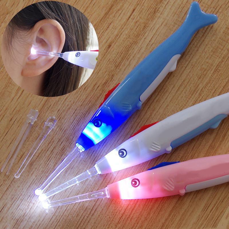1Pcs Baby Ear Pick LED Light Flashing Child Kids Ear Spoon Cleaner ...