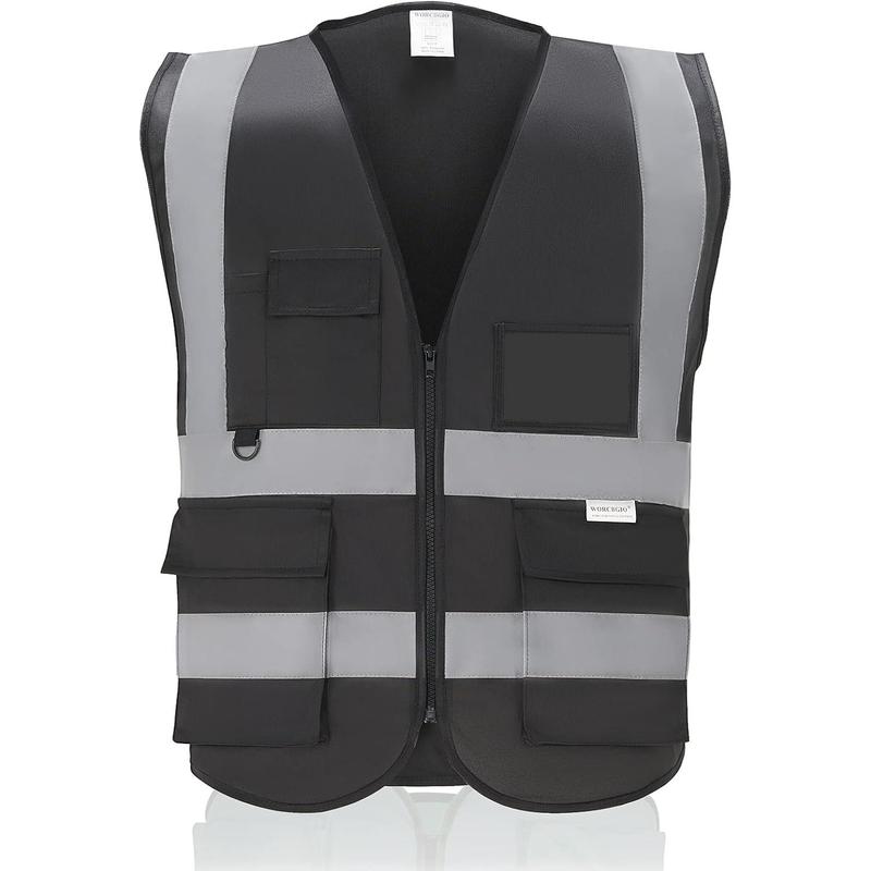 Reflective Safety Vest with Pockets High Visibility Sliver Strip ...