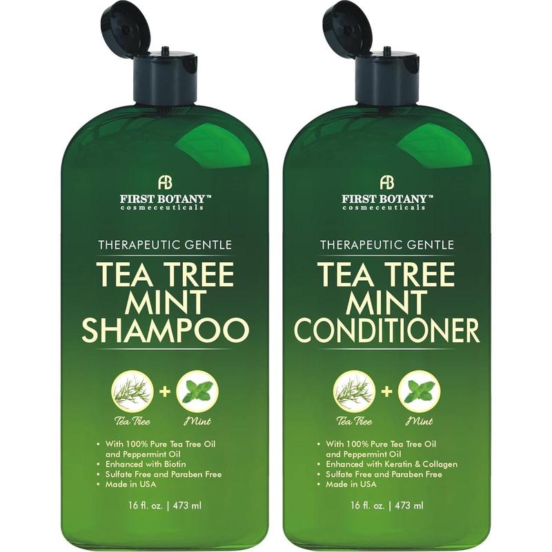 Tea Tree Mint Shampoo and Conditioner - 16 fl oz x 2 Cleanser Haircare ...