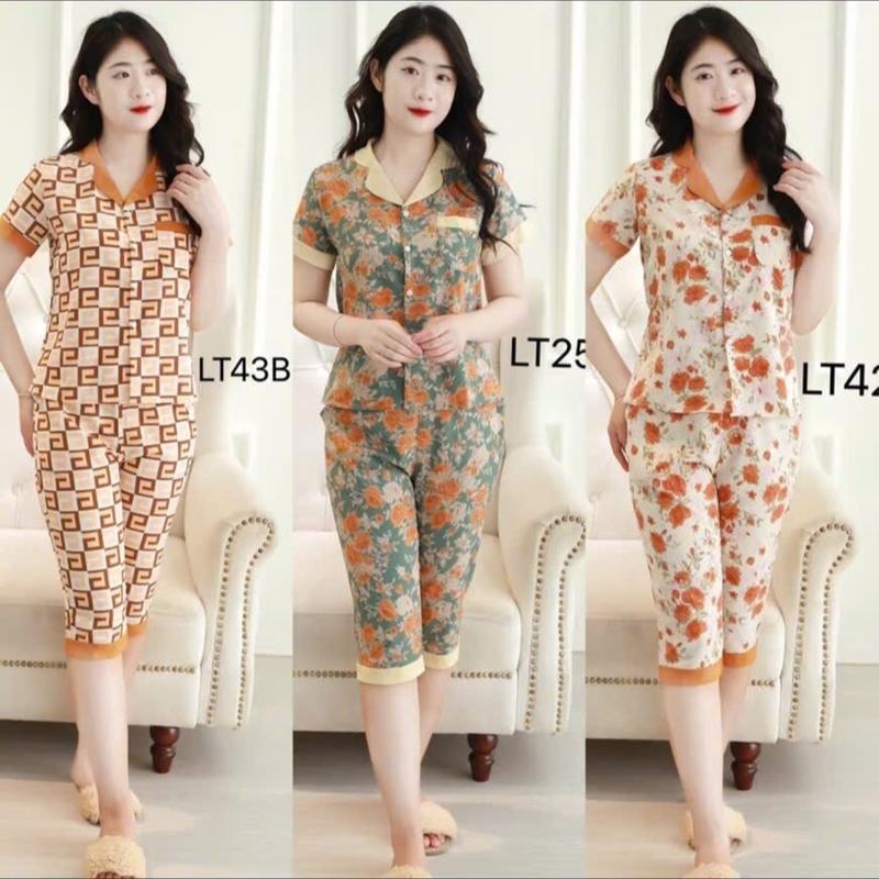 (37kg-68kg) Quần áo đồ bộ mặc nhà cho nữ dáng pijama quần lửng - TikTok ...