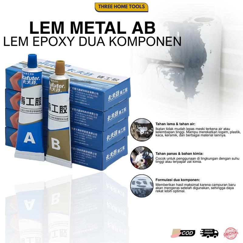 Lem Metal AB Lem Kuat Anti Bocor Besi Baja Seng Metal Fox Tahan Panas ...