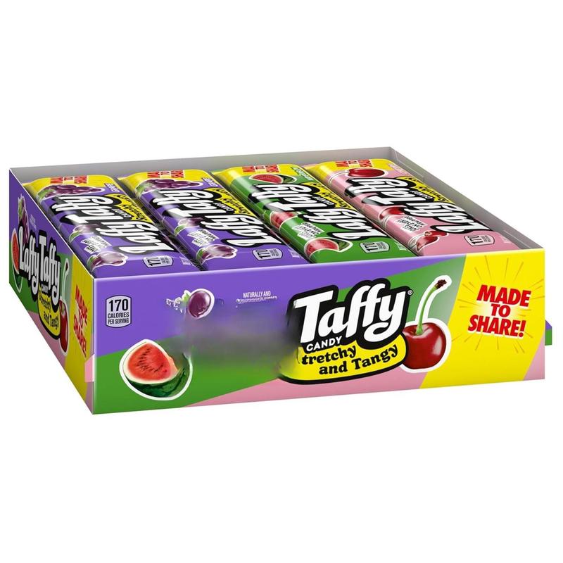 Laffy Taffy Stretchy & Tangy Variety Candy Box, Grape, Watermelon ...