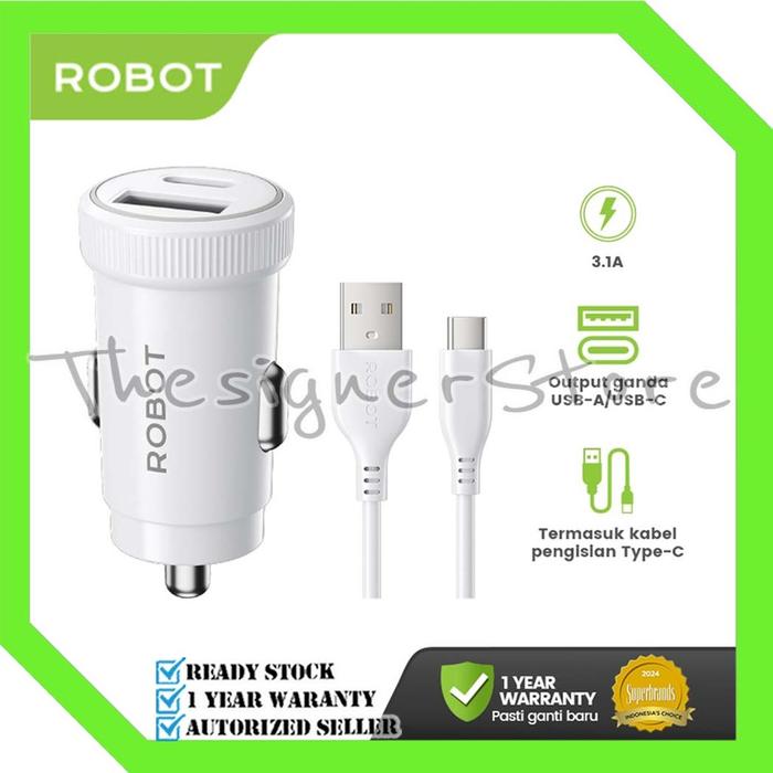 Promo ROBOT RT-C13 Car Charger 3.1A Colokan Charger Mobil Dual Port ...