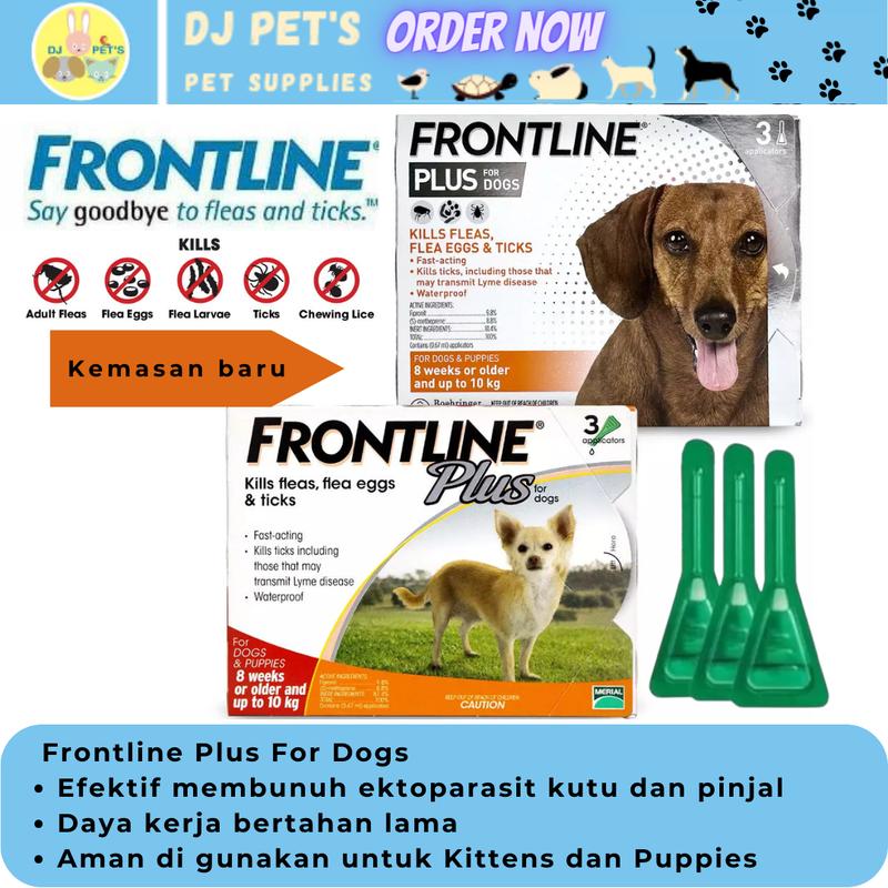 Frontline Plus Dog S up to 10 kg Obat tetes kutu untuk anjing original ...