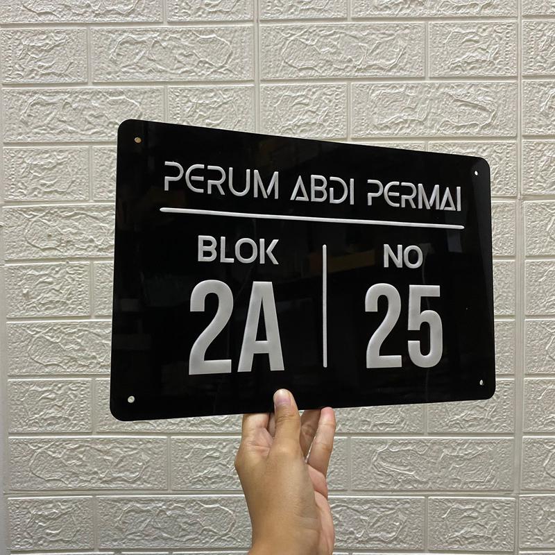 Nomor Rumah | Papan penunjuk nomor rumah akrilik TIMBUL Minimalis ...