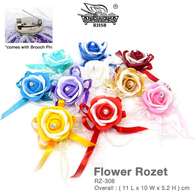 1PC ROZET / BUNGA KENDARAT REWANG / BUNGA CORSAGE / ROZET KENDURI ...