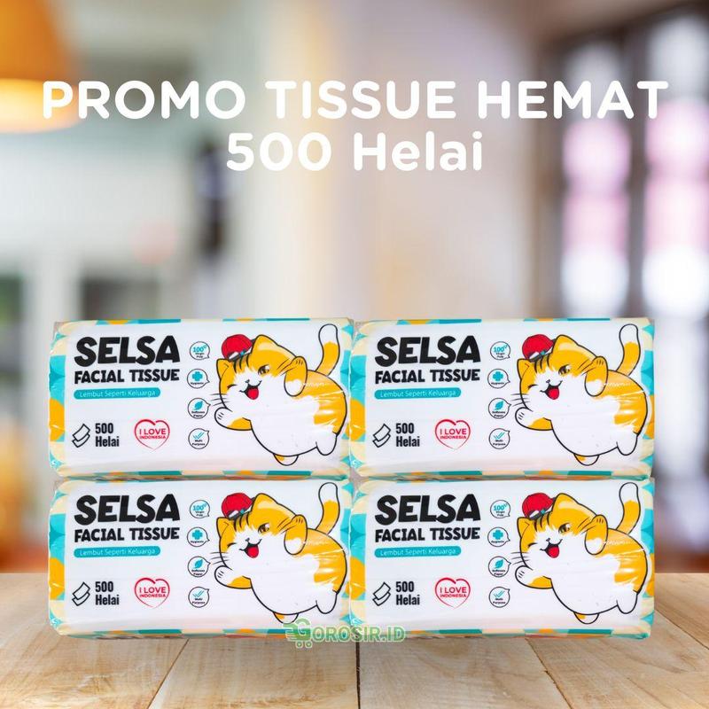 4 Pcs Tisu Selsa Facial Tissue 500 Helai Seperti Nice 500 Helai - Shop ...