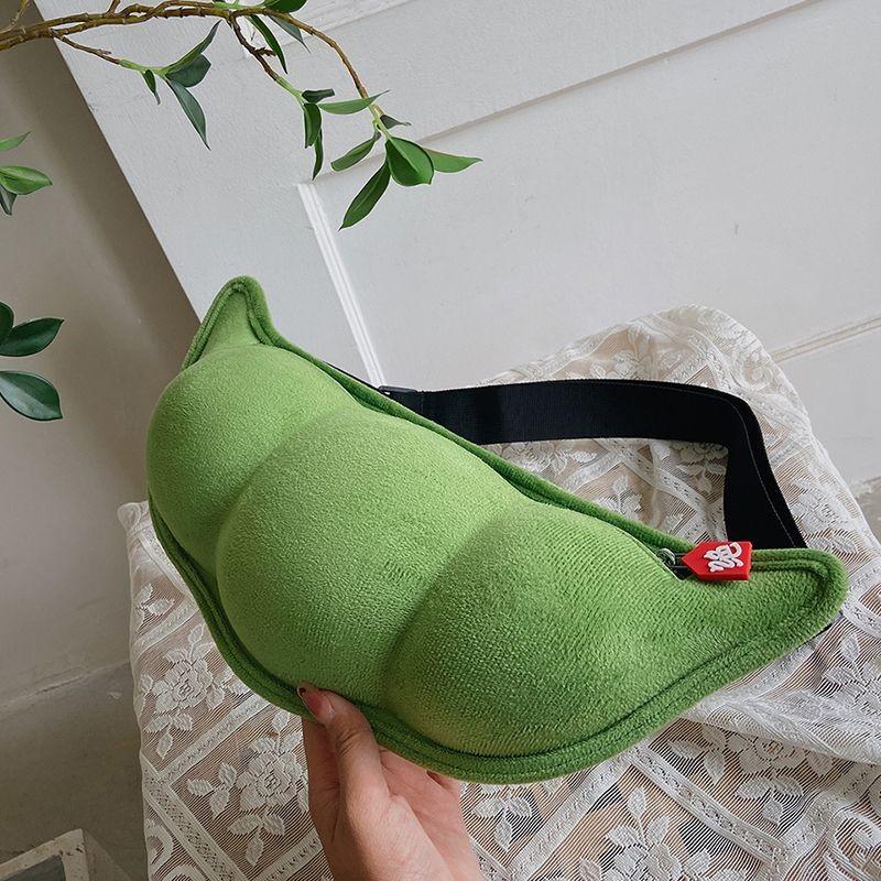 Pea bag, hairy bean bag, funny shoulder bag, side backpack design ...