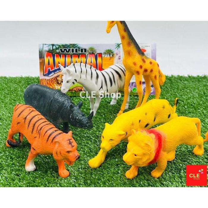 Jual Mainan Binatang Animal Isi 6pcs Mainan Figure Binatang Karet ...
