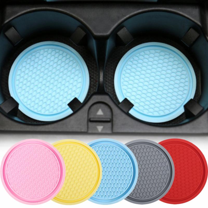 Car Coaster Anti-Slip Silicone Water Cup Pad Car Interior Bottle ...