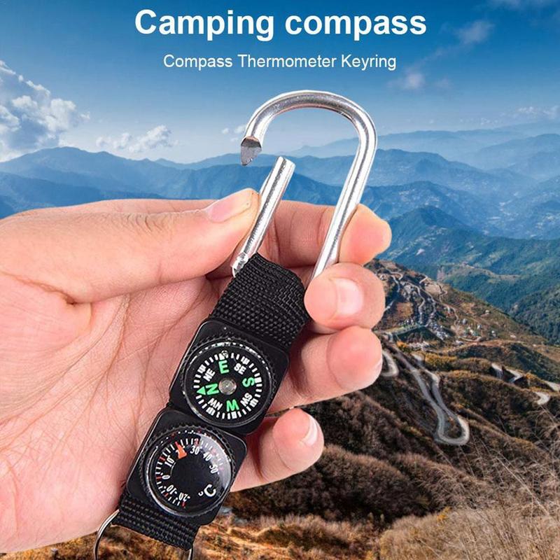 1Pc Mini Multifunctional 3 In 1 Buckle Compass With Keychain - TikTok ...