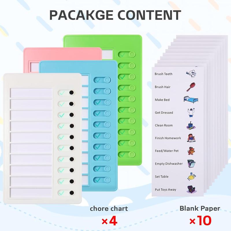 4 Count Chores Chart for Chore Chart, Sliding Routine Chart to Do List ...