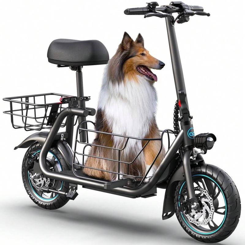 GYROOR Electric Scooter With Seat With 550W Powerful Motor, 20-Mile ...
