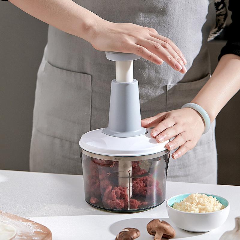 1200ML Hand Press Push Food Processor Chopper Chopping Fruit - TikTok ...