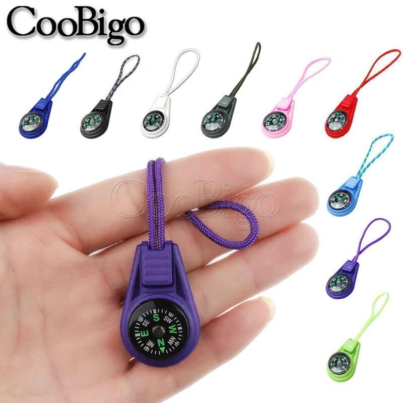 10Pcs Colorful Survival Keychain Zipper Pull Mini Compass for Outdoor ...