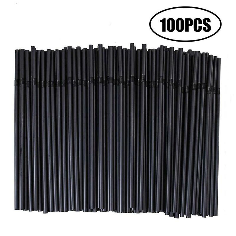Straw Plastik Pakai Buang, Hitam, 100 Keping, Sesuai untuk Teh - TikTok ...