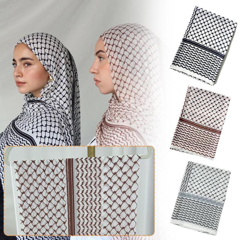 Arabian Hijab Chiffon Printed Plaid Long Scarf Middle East UAE - TikTok ...