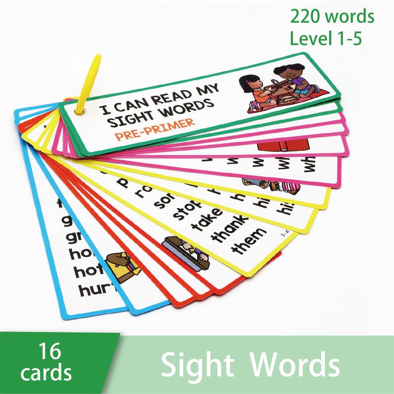 16sheets Early Childhood High-frequency English Word Cards, Children's ...