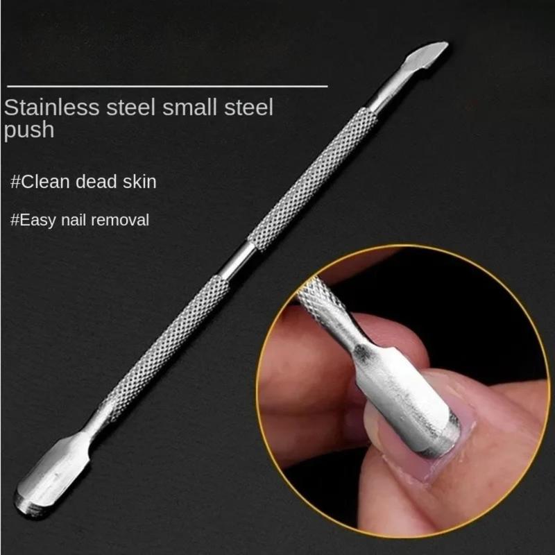 1Pcs Nail Art Tools Stainless Steel Cuticle Pusher Double Head - TikTok ...