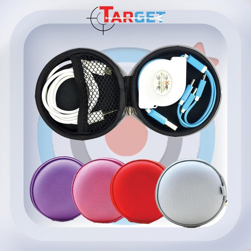 TARGET HOME Mini Round Coin Earphone Cable Case Pouch Organizer ...