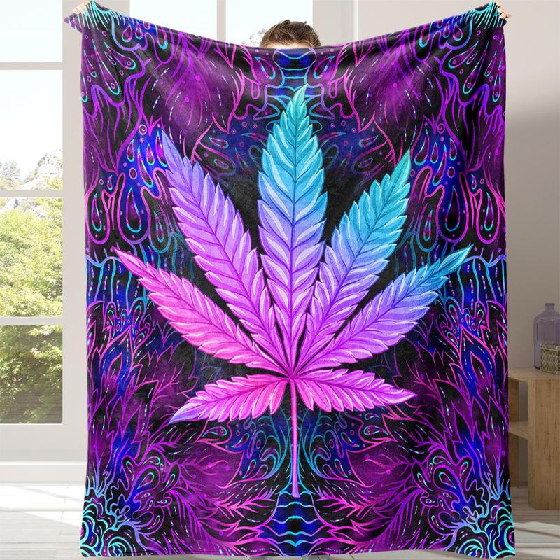 Marijuana Leaf Pattern Blanket, 1 Count Soft Comfortable Throw Blanket ...