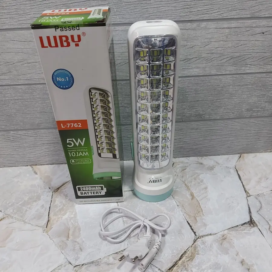 Senter Lampu Emergency Cas Luby L 7762 5W Tahan 10 Jam 2400mAh 30 Led ...