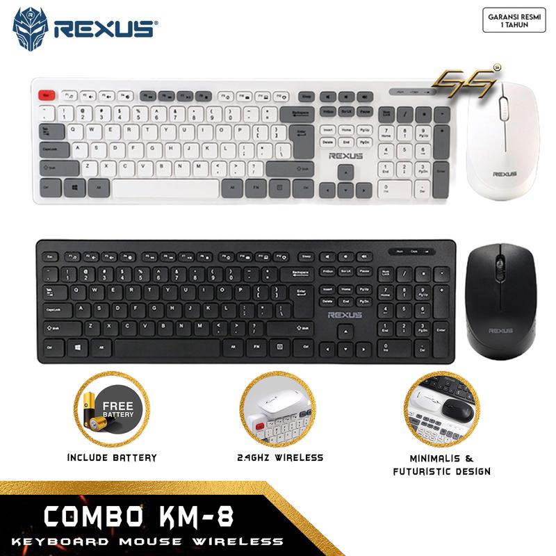 Rexus KM8 Keyboard Mouse Wireless Combo KM-8 New Edition - Shop | Tokopedia