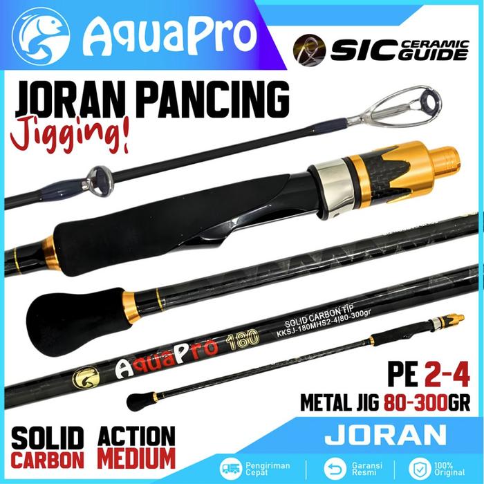 Promo AquaPro Joran Pancing Jigging Rod Laut 180CM Solid Carbon Tip PE ...