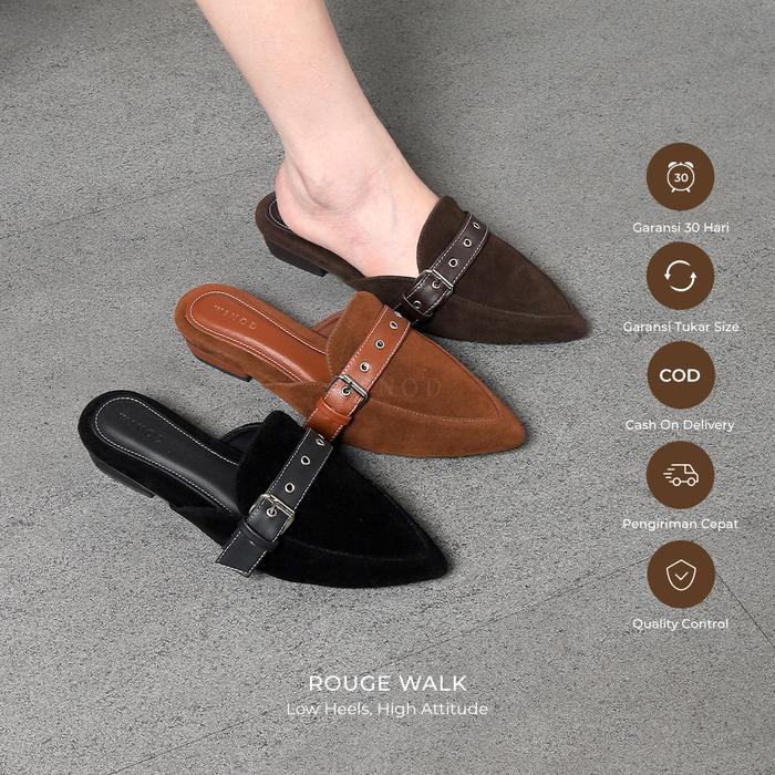 Promo WINOD - Hera Mules Heels 2cm Sepatu Selop Suede Sepatu Slip On ...