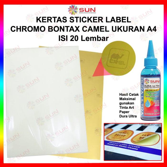 Jual Kertas Sticker CHROMO BONTAX Veritac / Camel A4, F4 - Sticker ...