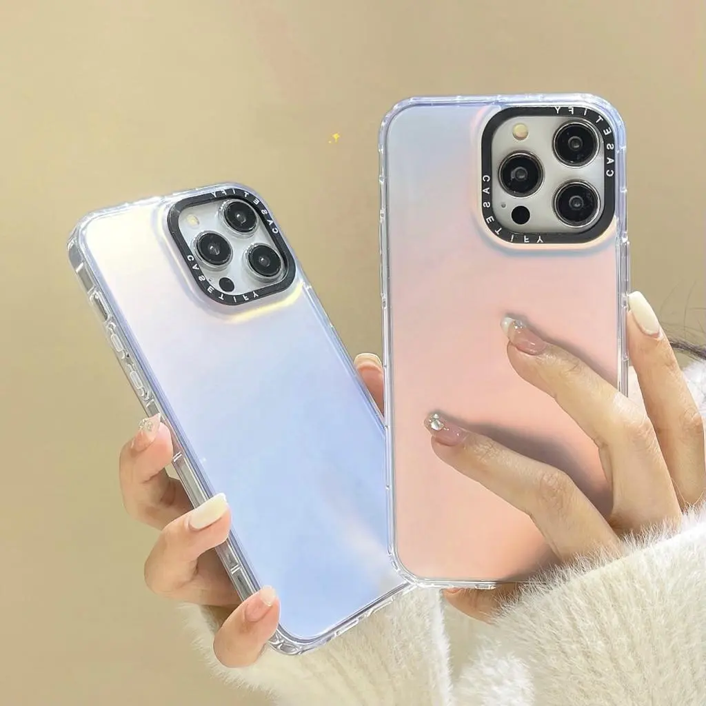 1 Piece Luxury Letter Pattern Laser Ombre Phone Case, Full Body ...