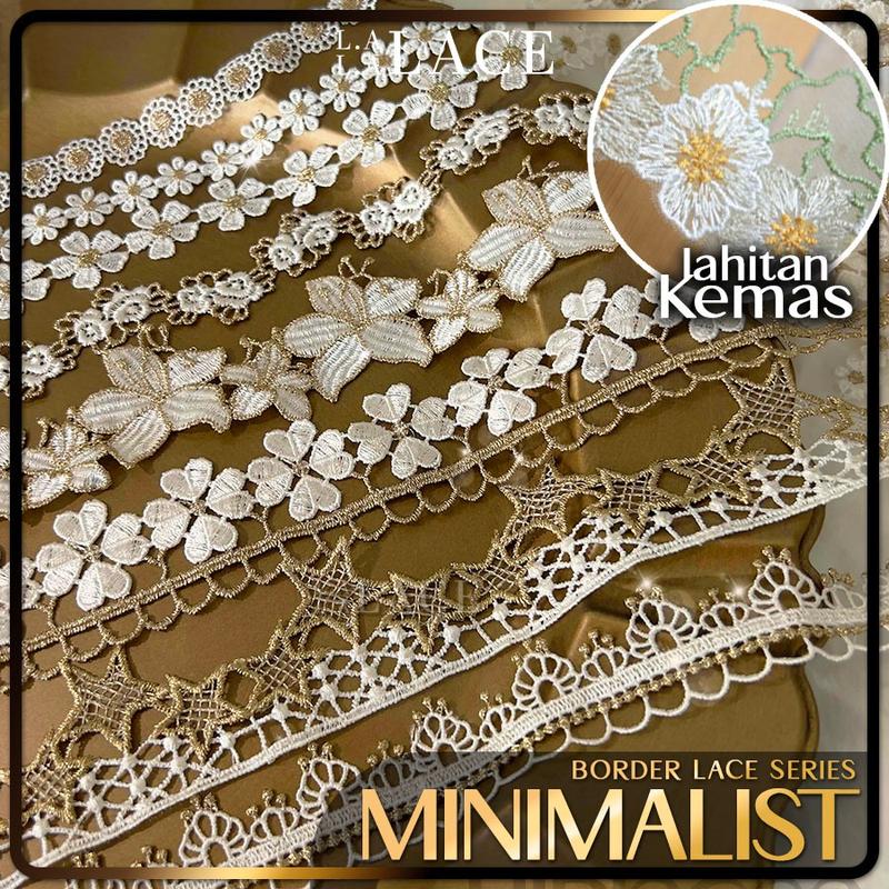 Border Lace MINIMALIST Gold White Flower Lace Clothing Lolit - TikTok ...