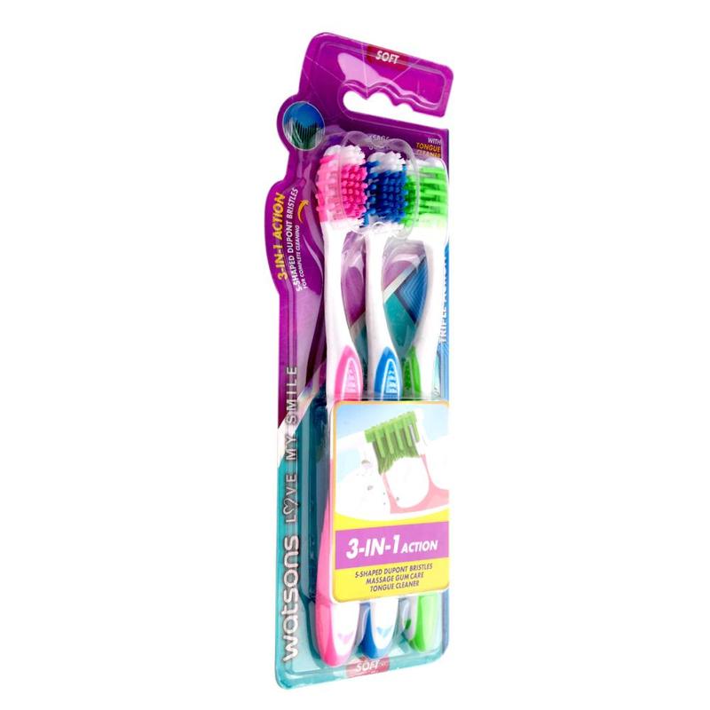 WATSONS Triple Action Toothbrush Soft 3S - TikTok Shop Philippines
