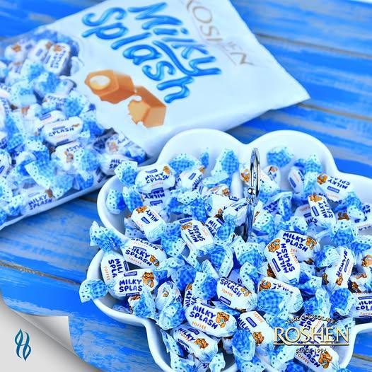 Roshen Milky Splash Toffee Dengan Isi Susu Halal 1kg 500g 250g Snack ...