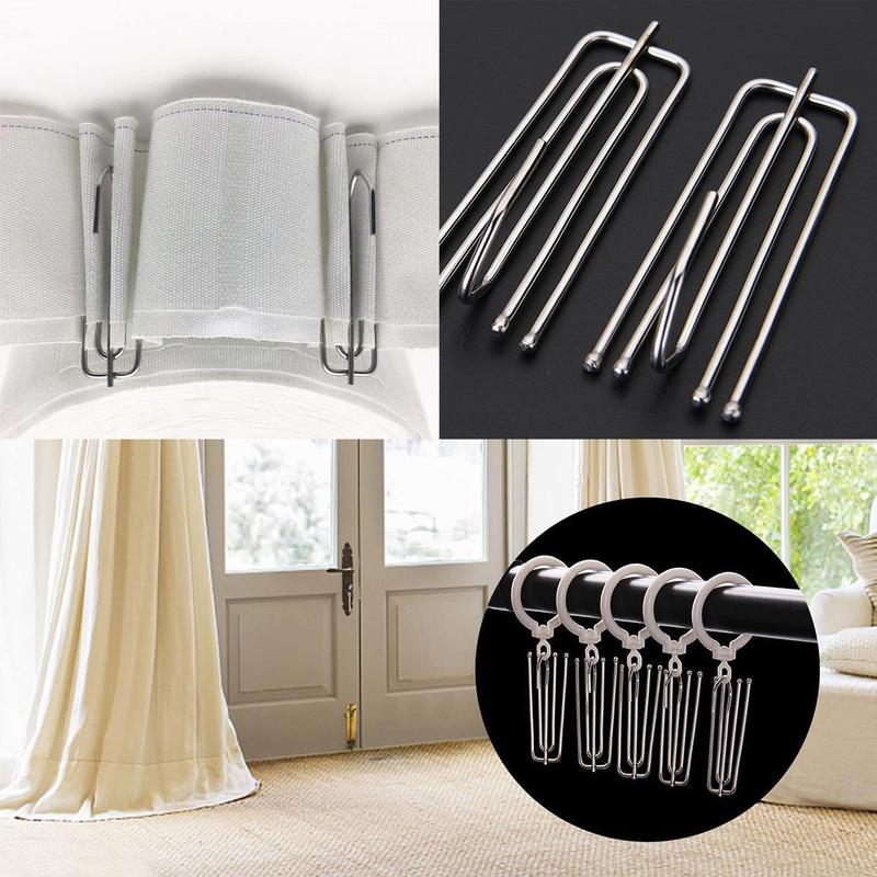 Stainless Steel Curtain Hook with 4 Claws, Curtain Hooks for - TikTok ...