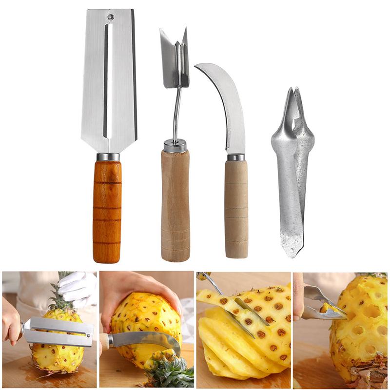 Effortless Pineapple Fruit Cutter: 1-Set 4-Pcs Professional Corer ...