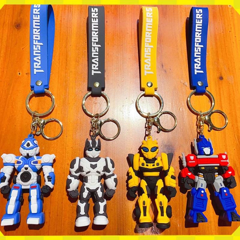 Colorful Transformers Keychain Cartoon Pvc Optimus Prime Figure ...